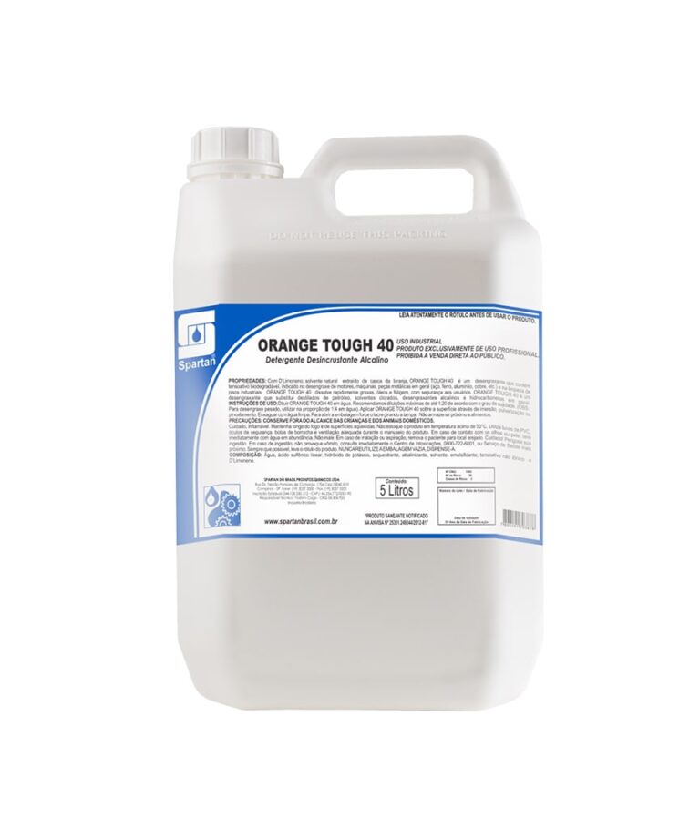 Orange Tough 40 - Desengraxante com Solvente Natural - 5L - Spartan ...